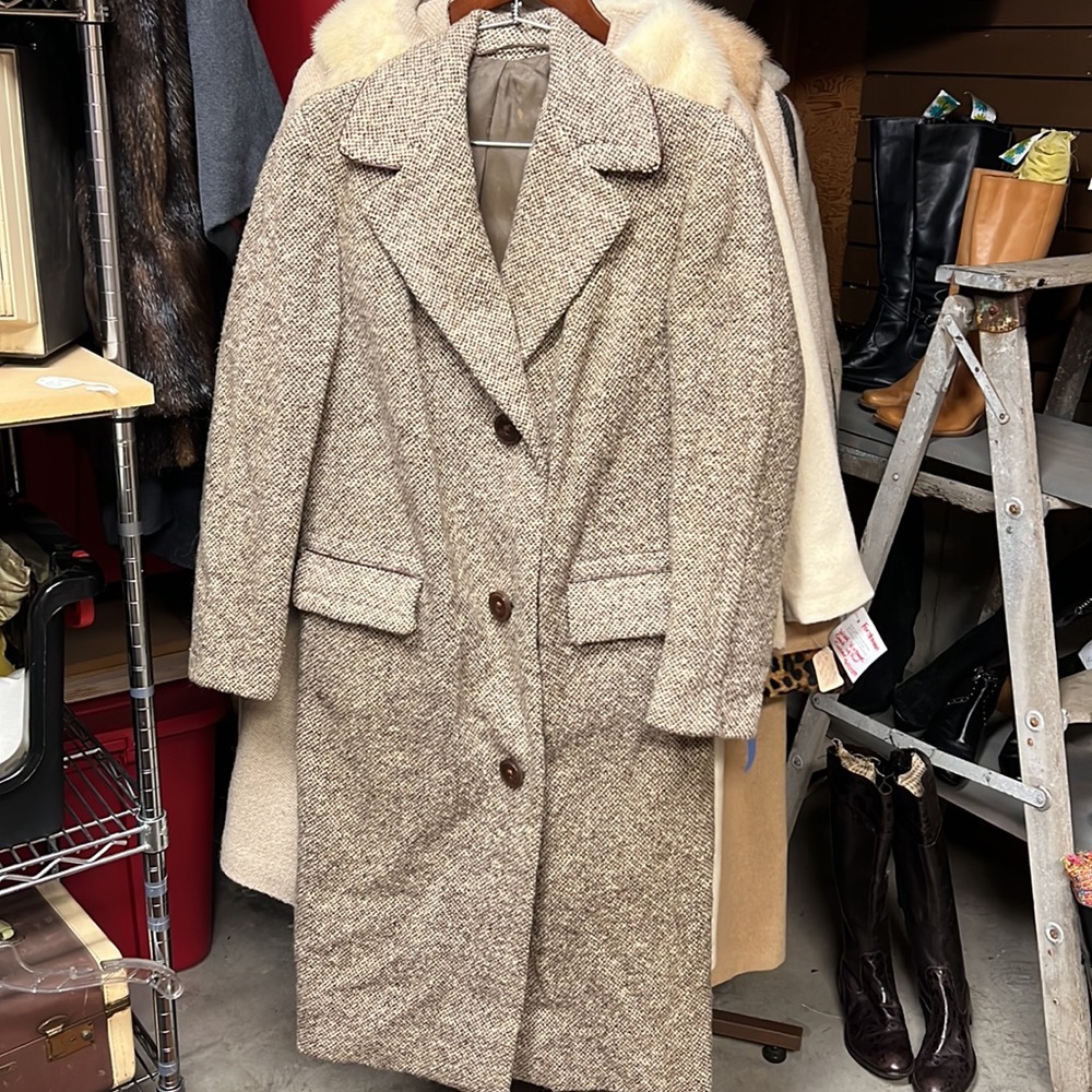 1950s Tweed Overcoat From West Berlin (Reine Wolle) - Gem